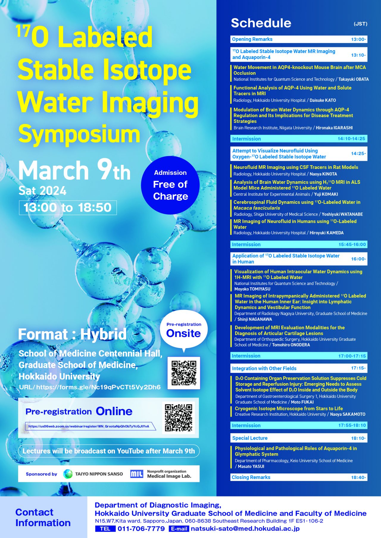 The O-17 Labeled Stable Isotope Water Imaging Symposium will be hosted ...